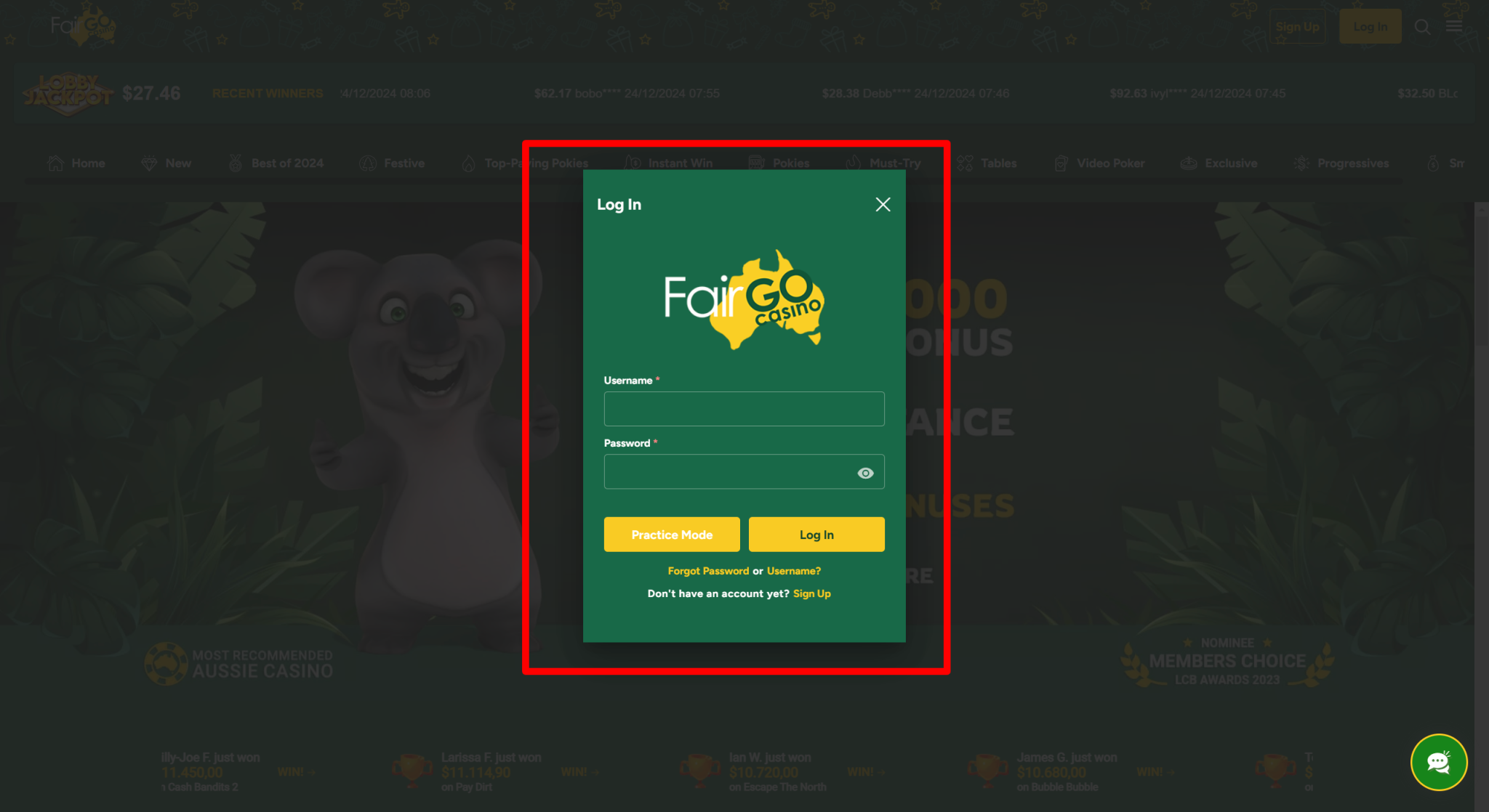 Fair Go Casino Australia login - Access your account online