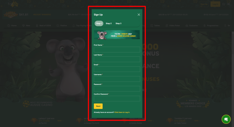 Fair Go Casino Australia login - Access your account online